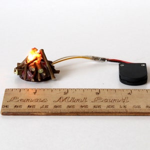 Miniature Fire LED Light Dollhouse 1:12 Scale. Camping Fireplace With ...