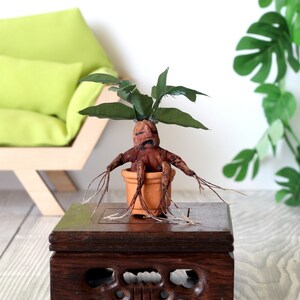 Miniature Mandragora Root Plant With Pot, Dollhouse Figurine Scream ...