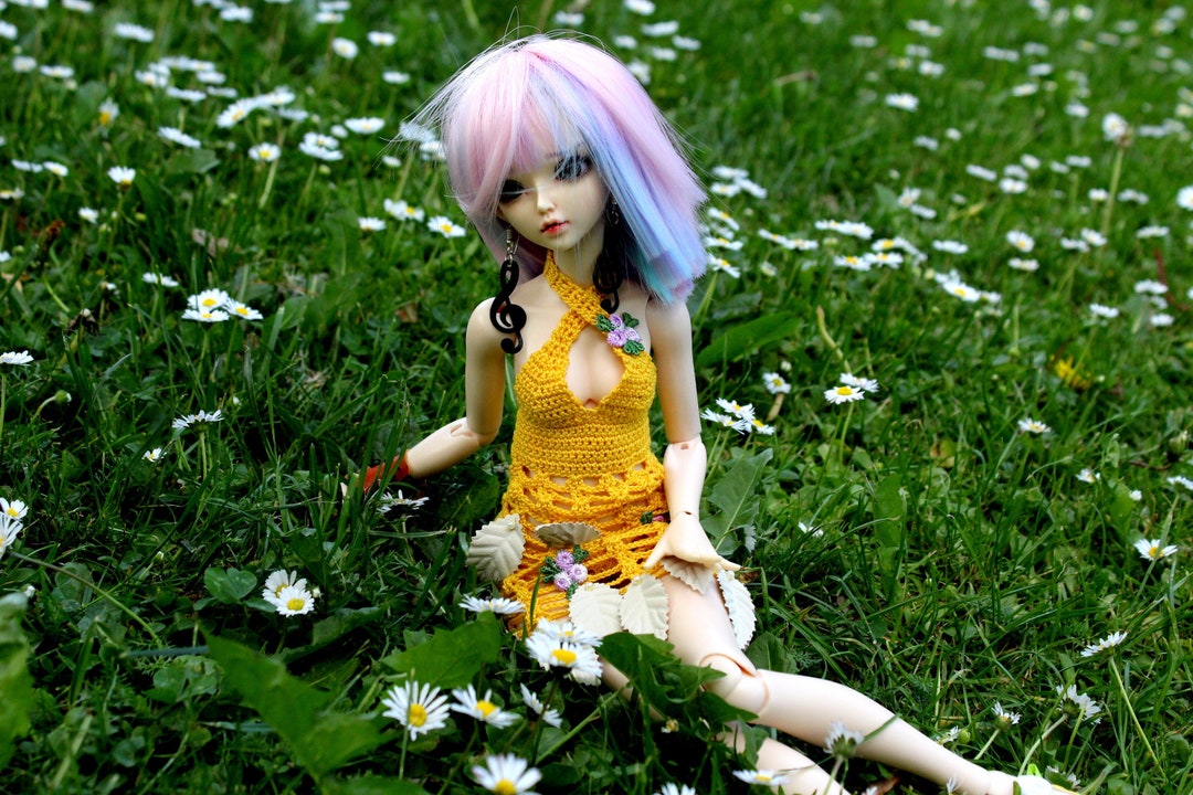 Minifee Dryad Dress Yellow, Forest Fairy 1:4 Scale BJD Doll Outfit ...