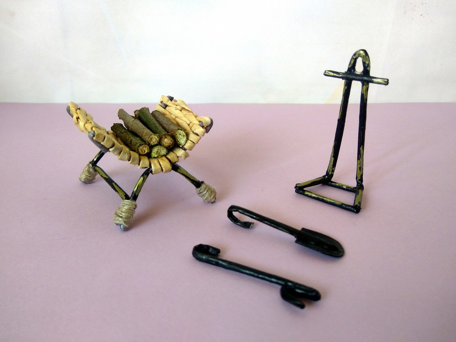 Miniature Dollhouse Fireplace Tools Set. 1:12 Scale Fireplace | Etsy