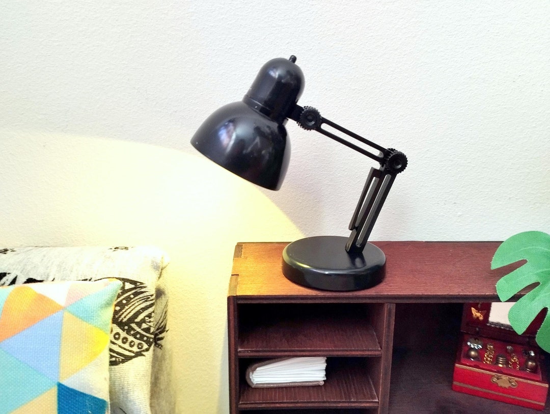Miniature Table Lamp 1:6 Scale REAL WORK Dollhouse Lighting Accessories ...