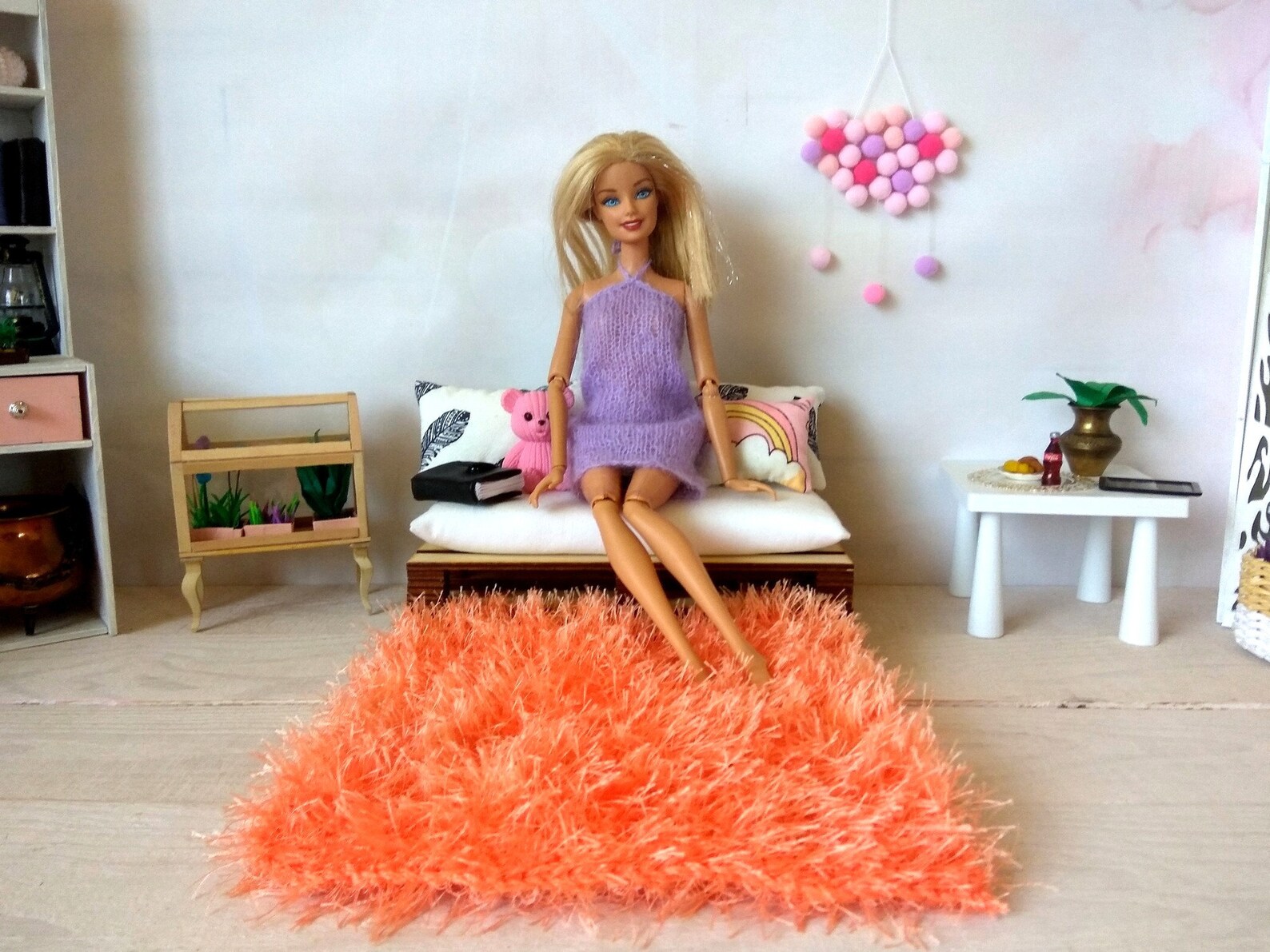 Dollhouse Miniature Rug Floor Carpet. White Blue Green Pink | Etsy