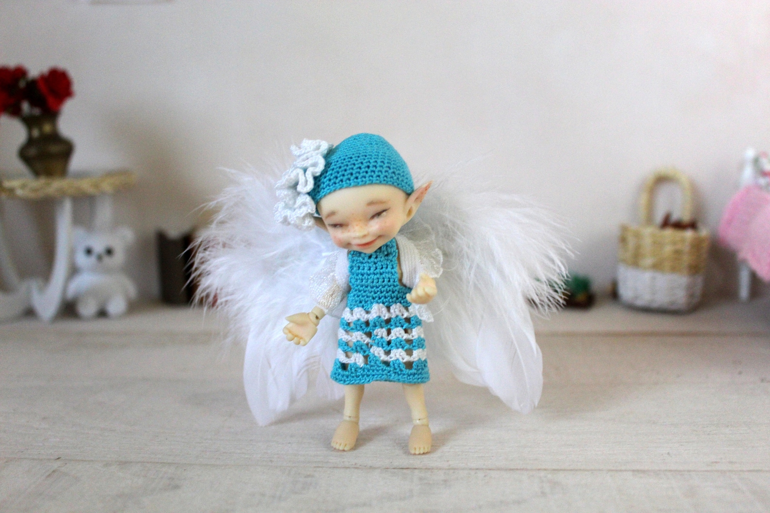 Miniature Angel Wings for Many Size BJD Dolls. White Feather | Etsy UK