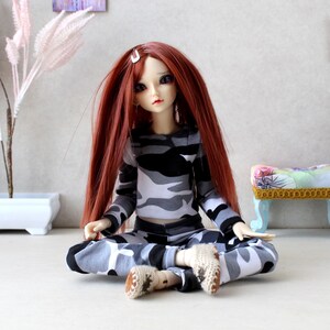 Minifee Doll Wig 7 Long Straight Red Brown, Mahogany Ruby Copper Color ...