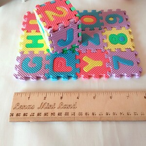 Miniature Puzzle Mat ABC, Dollhouse Nursery Toy Letters and Numbers ...