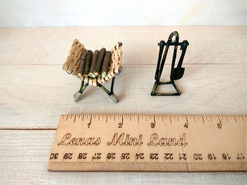 Miniature dollhouse fireplace tools set. 1:12 scale fireplace | Etsy