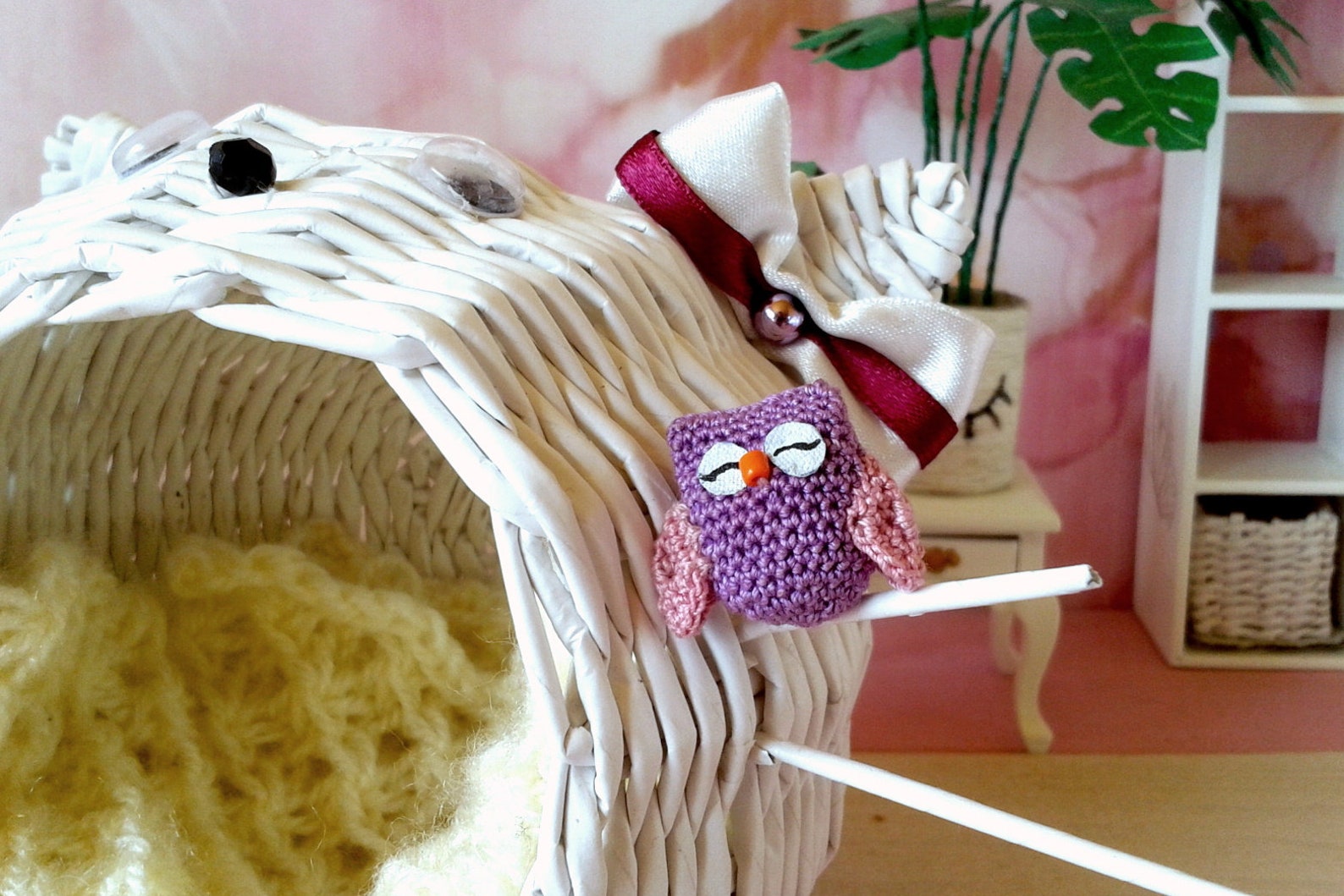 Micro Owl Figurine. Crochet Tiny Dollhouse Toy for Doll - Etsy