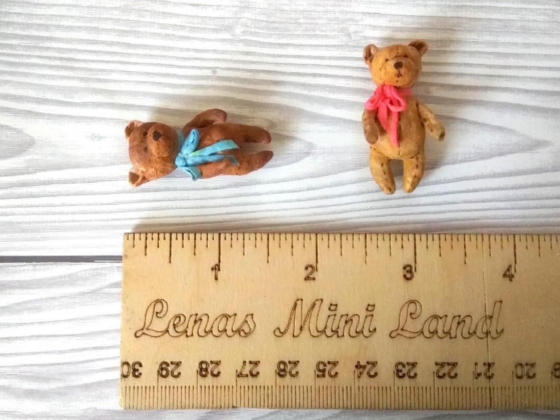 Miniature dollhouse teddy bear BJD doll toy nursery decor | Etsy