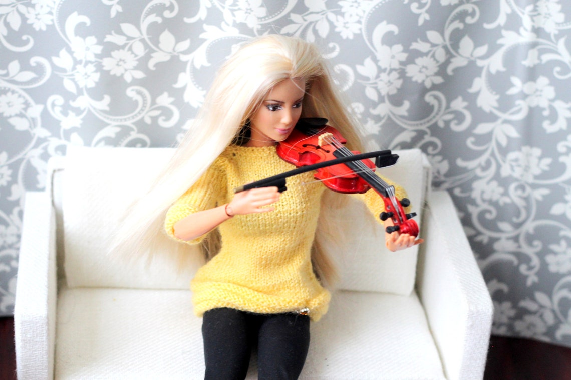 Miniature Violin, Dollhouse Fiddle Orchestra Music Instrument With ...
