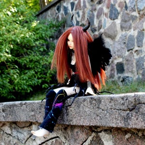 Minifee Doll Wig 7 Long Straight Red Brown, Mahogany Ruby Copper Color ...