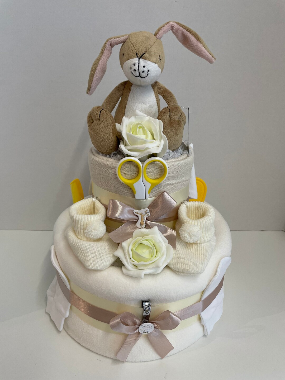 Neutral Nappy Cake Baby Shower Gift Unisex Nappy Cake Cream - Etsy