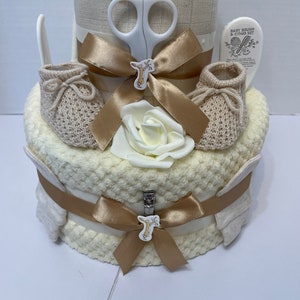 Neutral Nappy Cake Baby Shower Gift Unisex Nappy Cake Cream - Etsy
