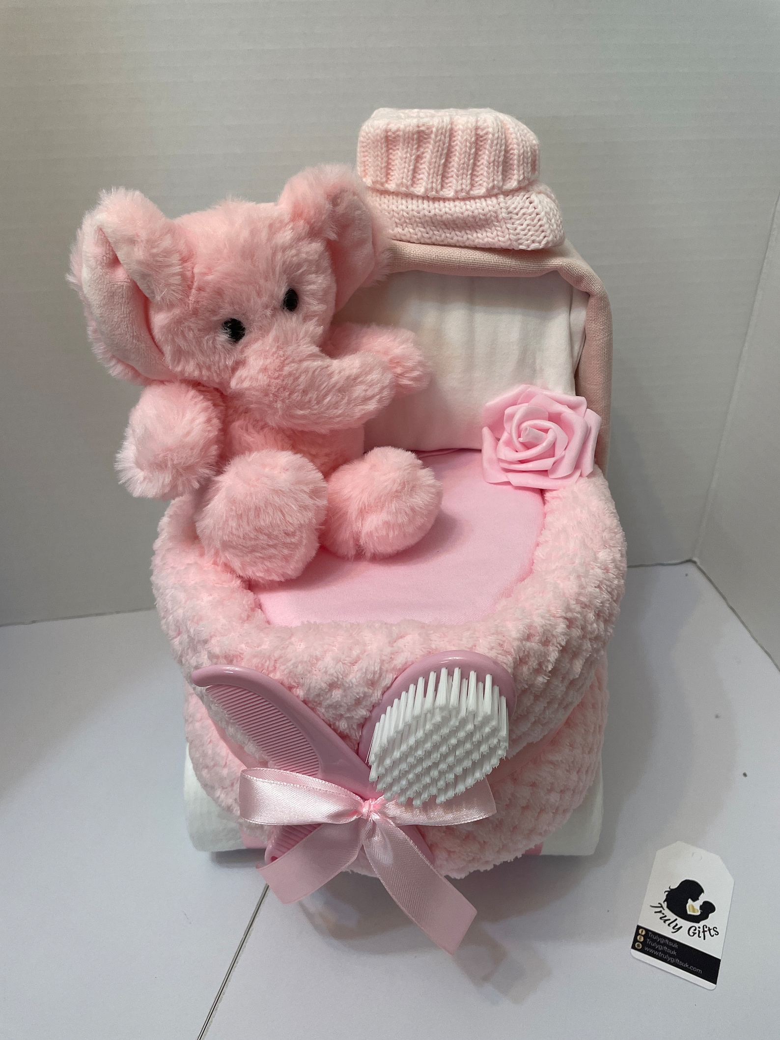 Nappy Cake Pram, Baby Girl Hamper, Pink Baby Shower, New Baby Gift ...