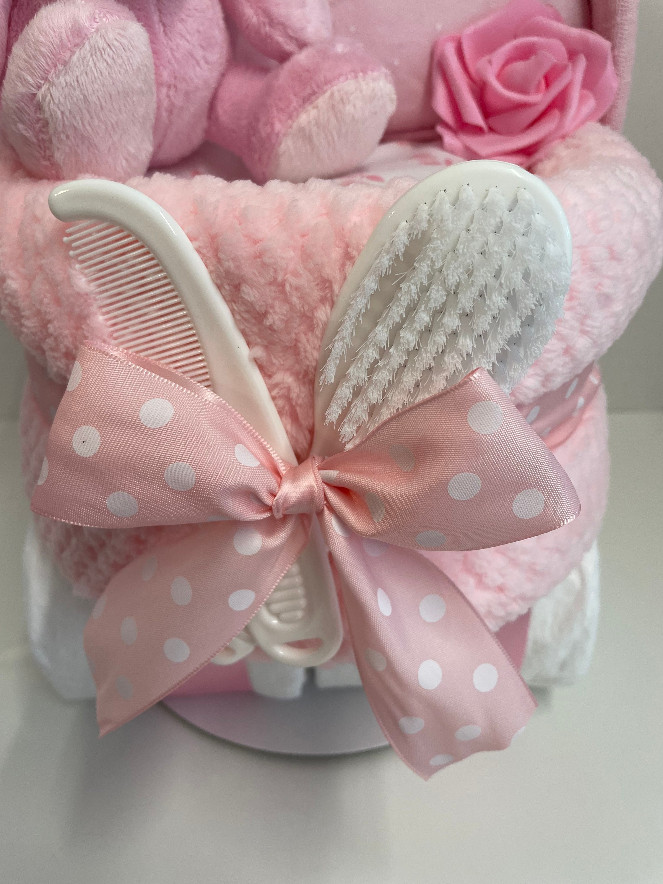 Nappy Cake Pram, Baby Girl Hamper, Pink Baby Shower, New Baby Gift ...