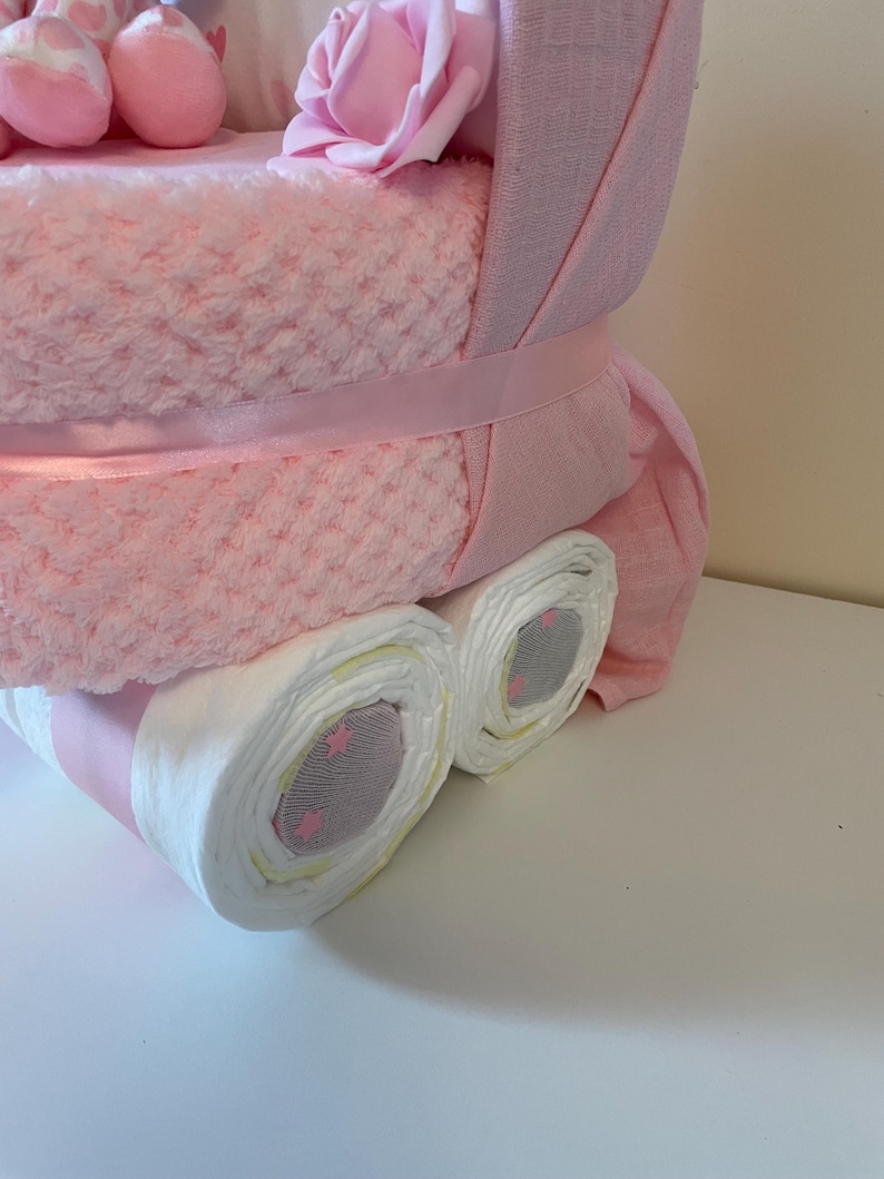 Personalised Nappy Cake Pram, Baby Girl Hamper, Pink Baby Shower - Etsy