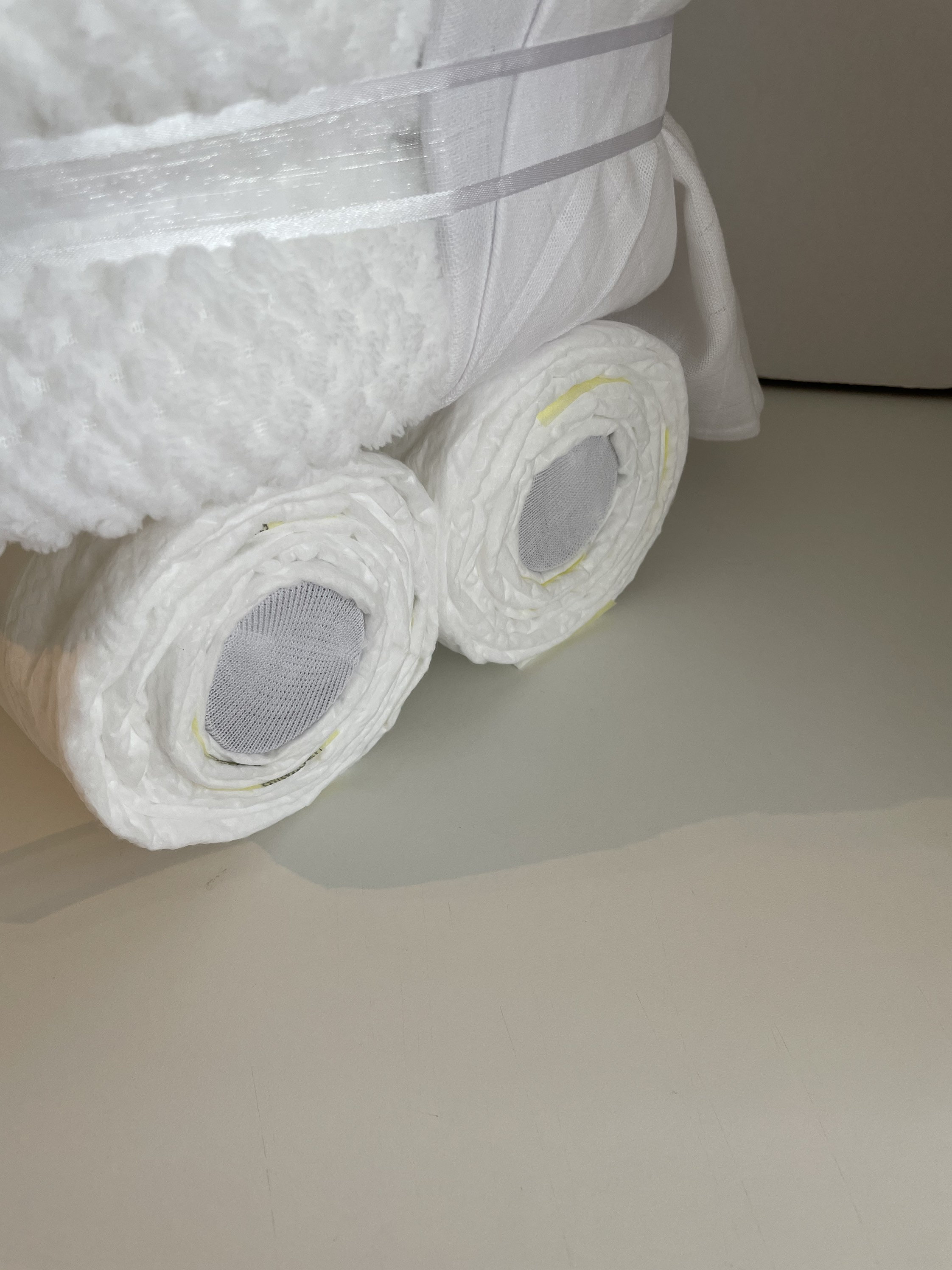 White Nappy Cake Pram Neutral Baby Shower Gift New Baby - Etsy UK