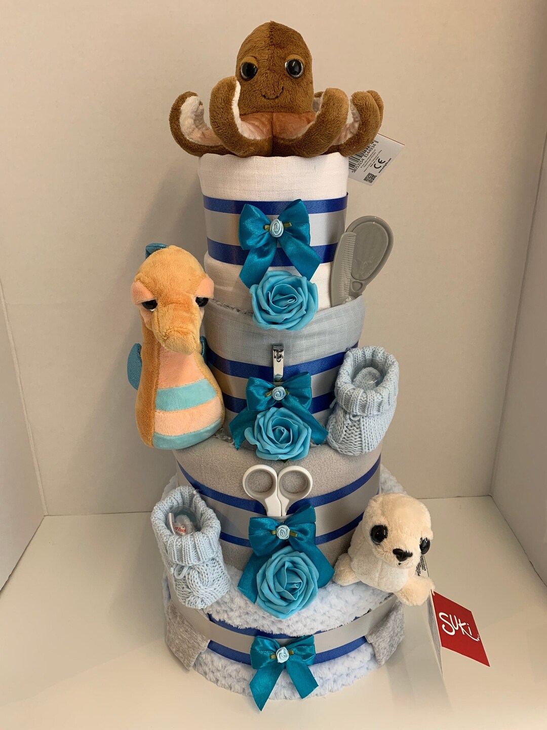Luxury Nappy Cake Baby Gift Under the Sea Baby Shower Decor - Etsy UK