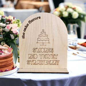 Custom Wedding Cake Flavor Sign Wood Wedding Decor Wood - Etsy