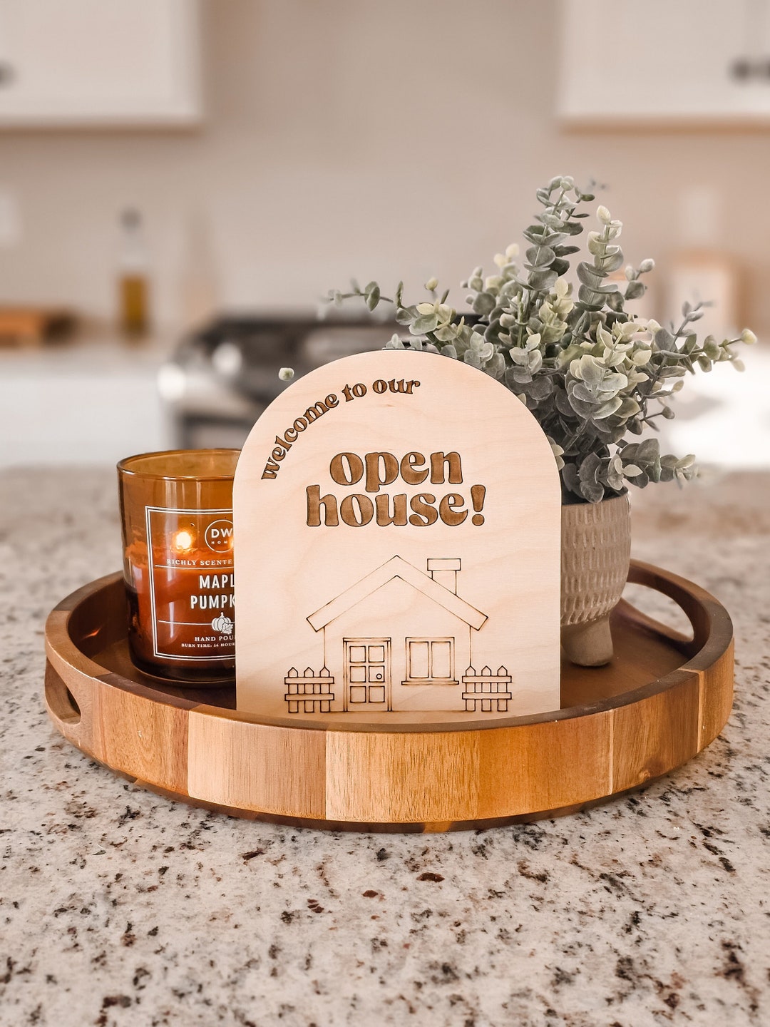 Welcome to Our Open House Sign Wood Engraved Real Estate Sign Realtor ...