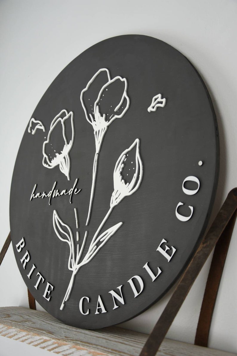 Custom 3D Color Logo Wood Round Sign Laser Cut Sign - Etsy