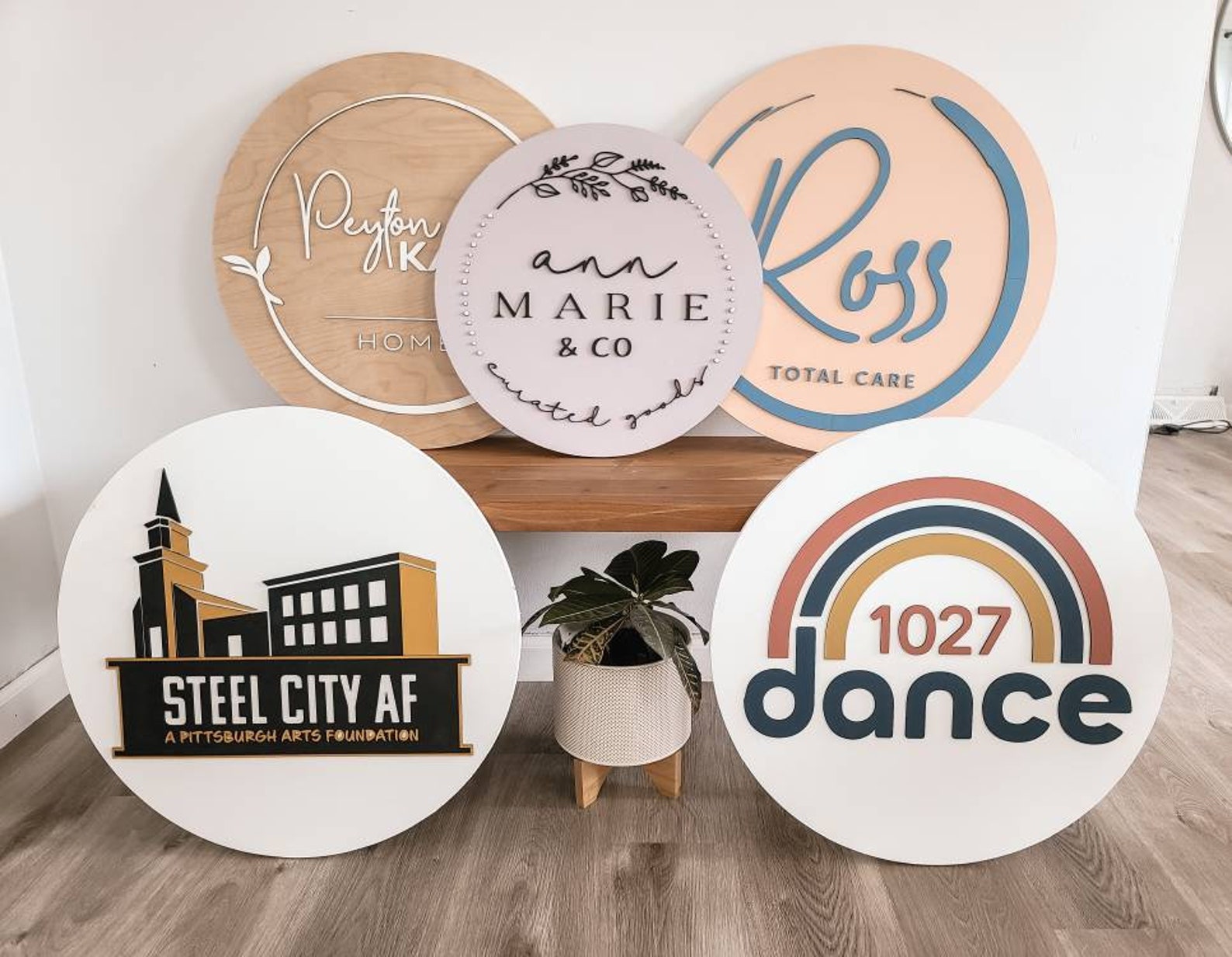 Custom 3D Color Logo Wood Round Sign Laser Cut Sign - Etsy