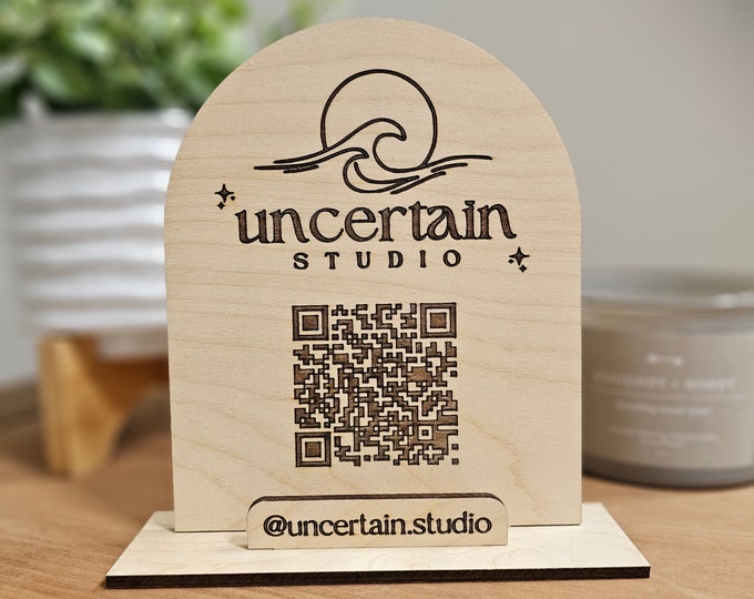 Custom QR Code Logo Sign - Business Accessories - Craft Fair Sign ...