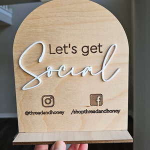Custom Social Media Sign Business Accessories Craft Fair Sign Business ...
