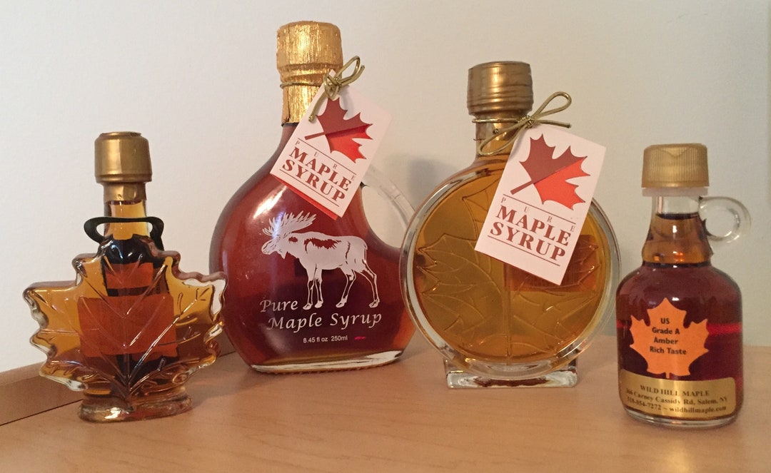 100% Pure Maple Syrup in Decorative Glass Favors, Wedding, Shower, Gift ...