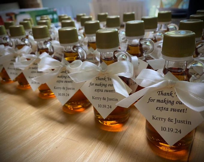 100% Pure Maple Syrup Favors, Customized Label or Hang Tag, Mini Jars ...
