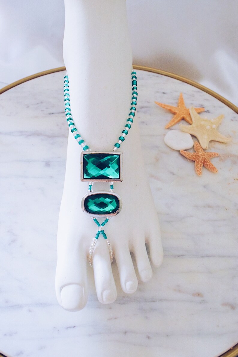 Emerald Barefoot Sandals - Etsy