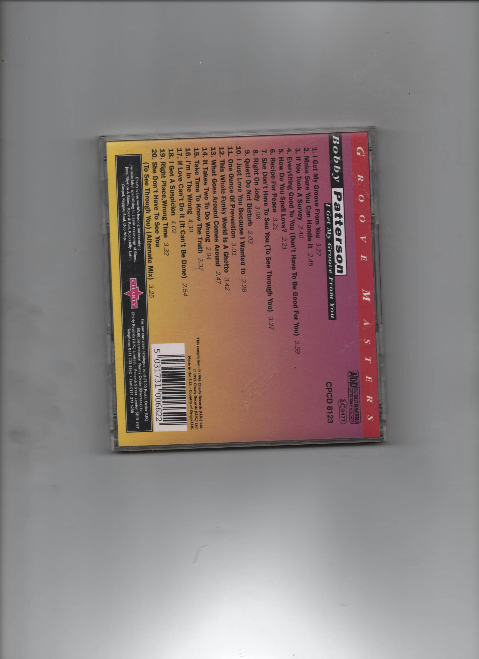 Groove Master-bobby Pattersons 20 Greatest Tracks-superb Soul-northern ...