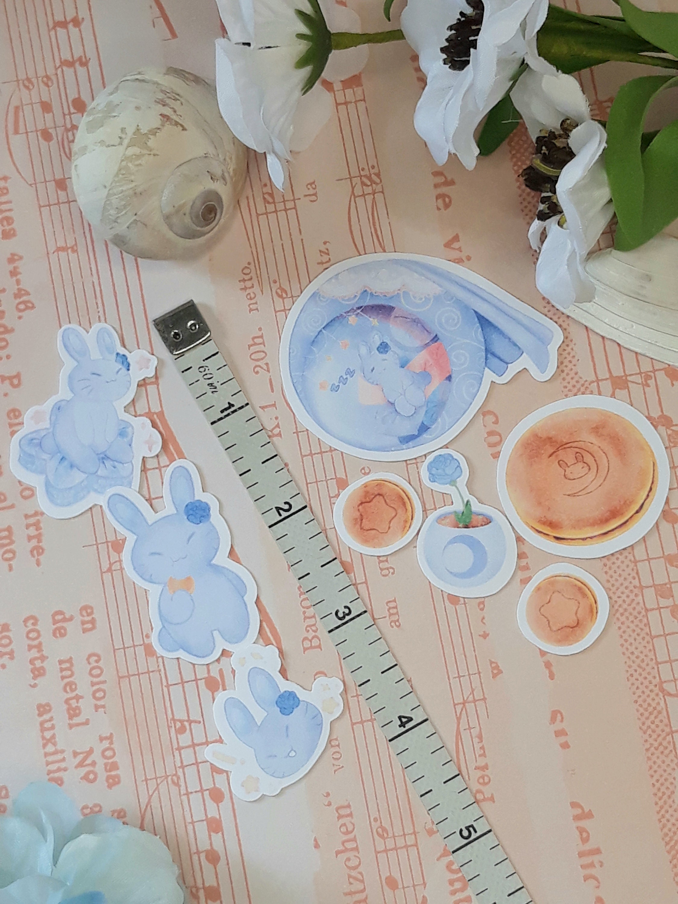 Nibble the Moon Bunny Sticker Pack | Etsy