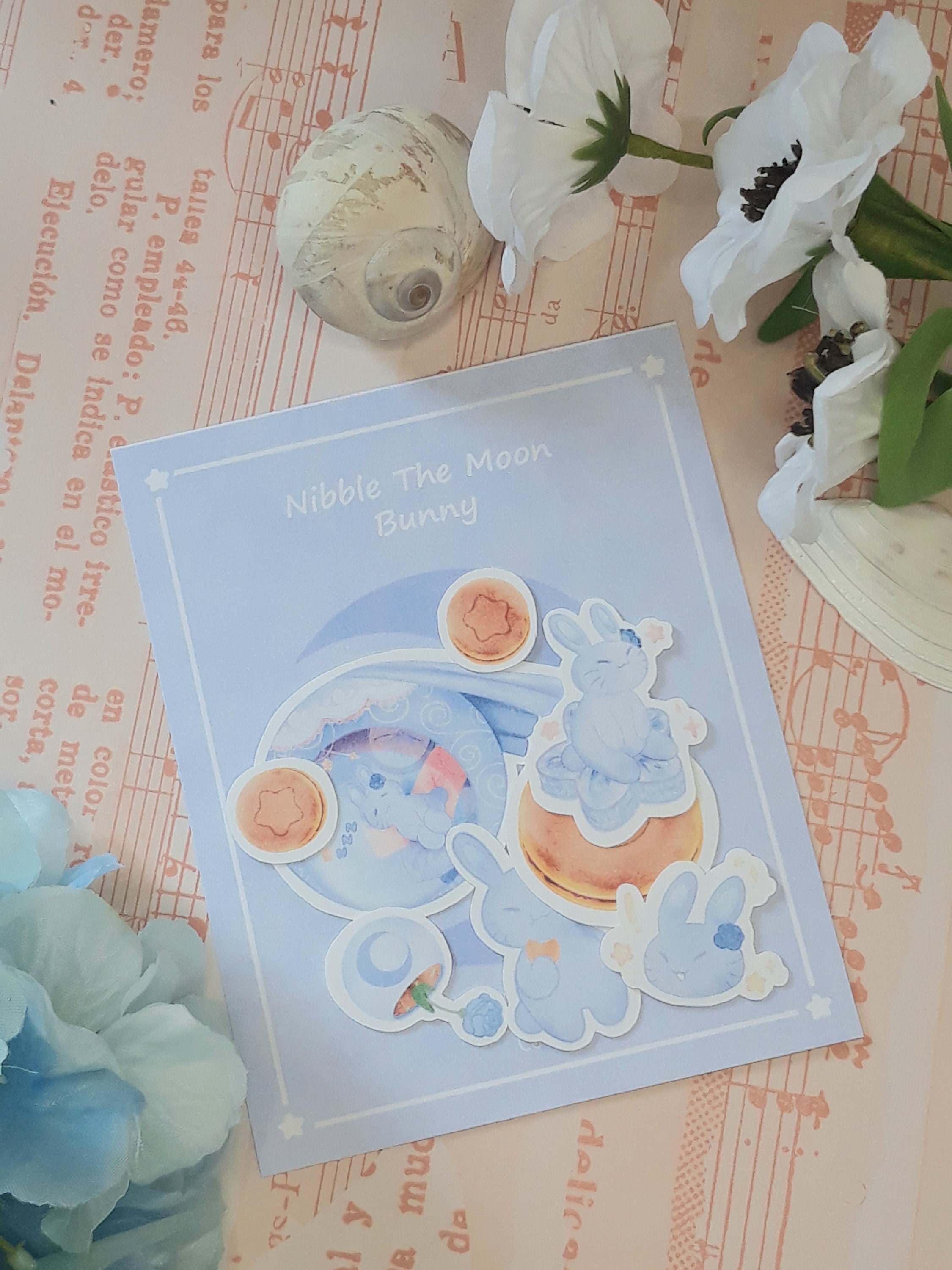Nibble the Moon Bunny Sticker Pack | Etsy