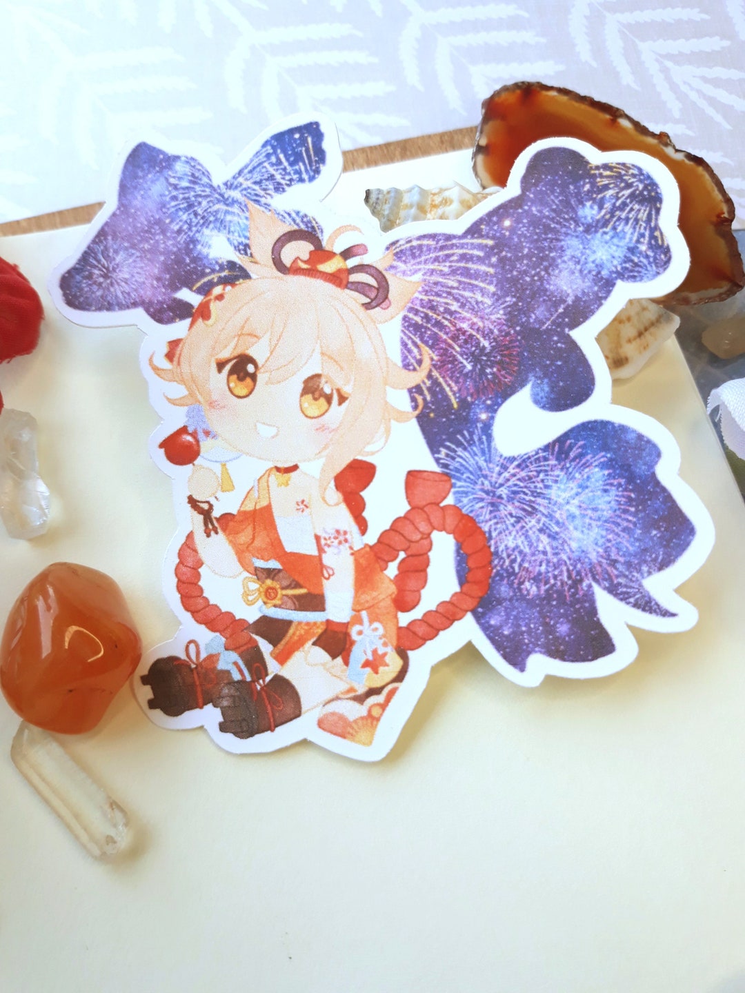 Genshin Impact Naganohara Yoimiya Chibi Vinyl Sticker - Etsy