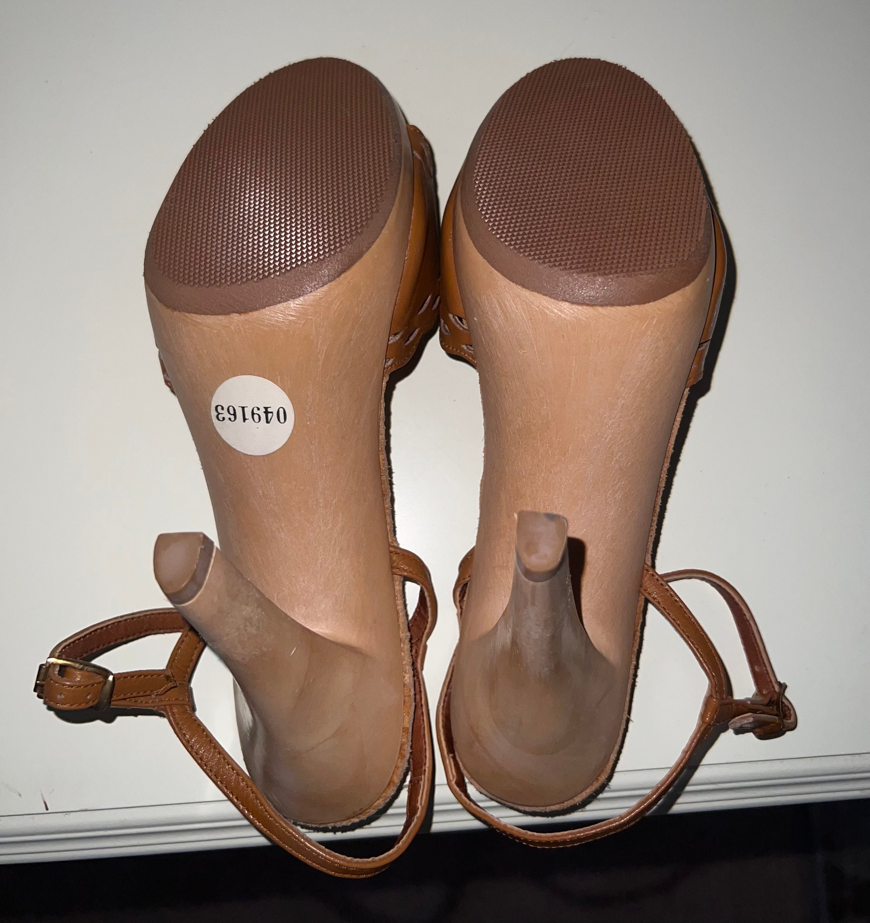 Vintage Sbicca Leather Wood Heels - Etsy