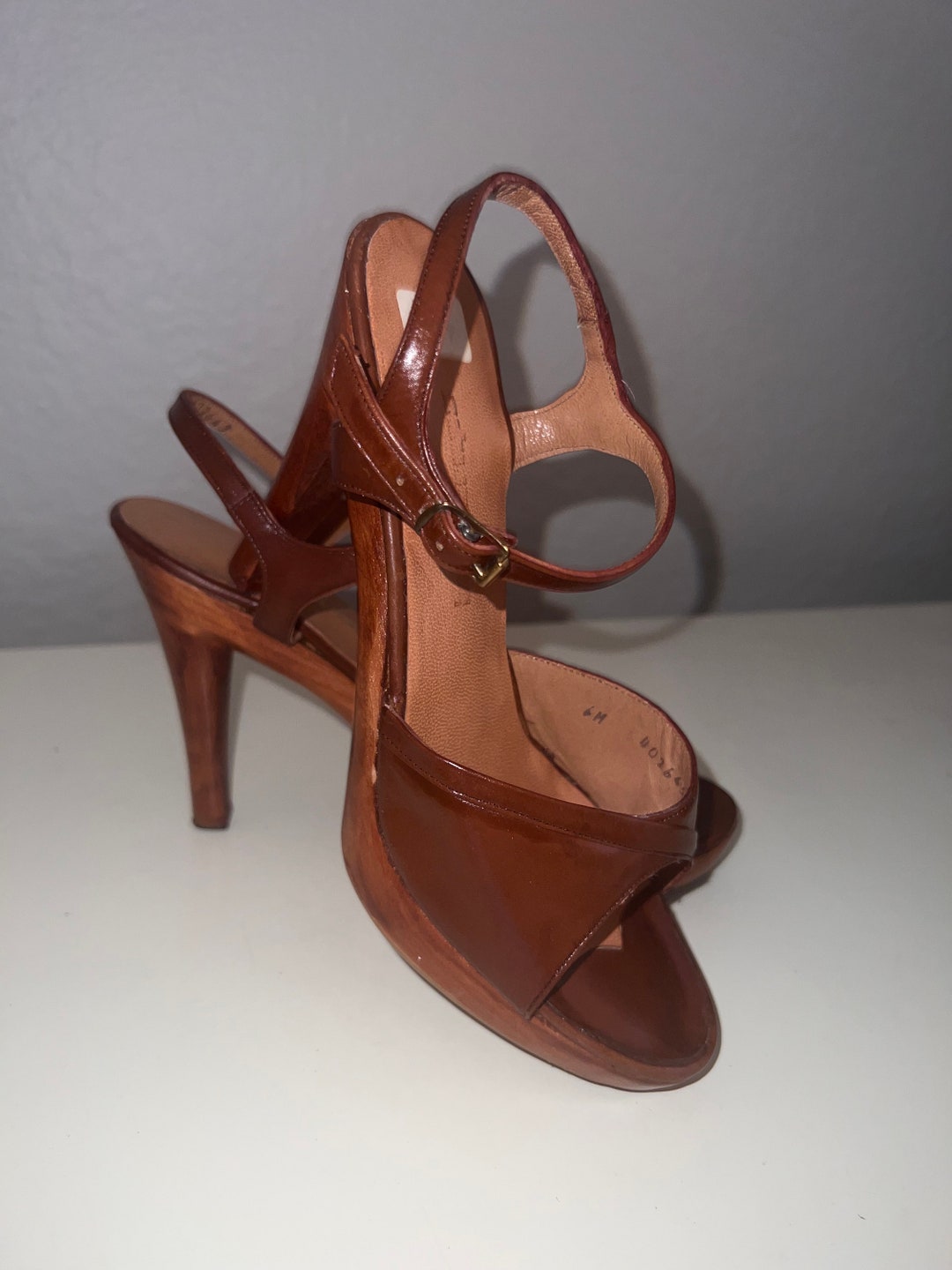 Vintage Bare Traps Wooden Platform Sandals - Etsy