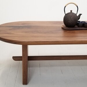 Custom MIRA Coffee Table Trestle Base, Capsule-shaped Top Stylish ...