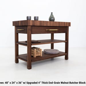 WALT Butcher Block Island – End-grain Walnut Prep Station, Custom ...