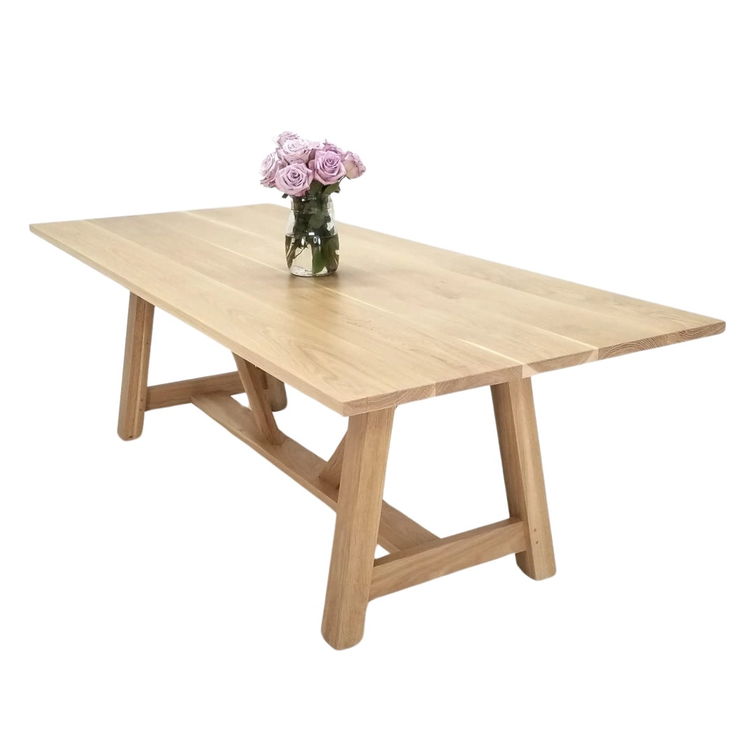 AXEL Trestle Dining Table White Oak Table Custom Dining - Etsy