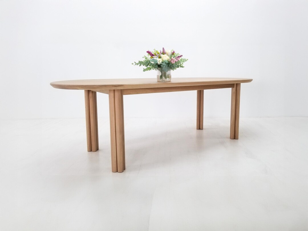 BEAU Oval Dining Table – Clustered Cylinder Legs, Solid Wood, Custom ...