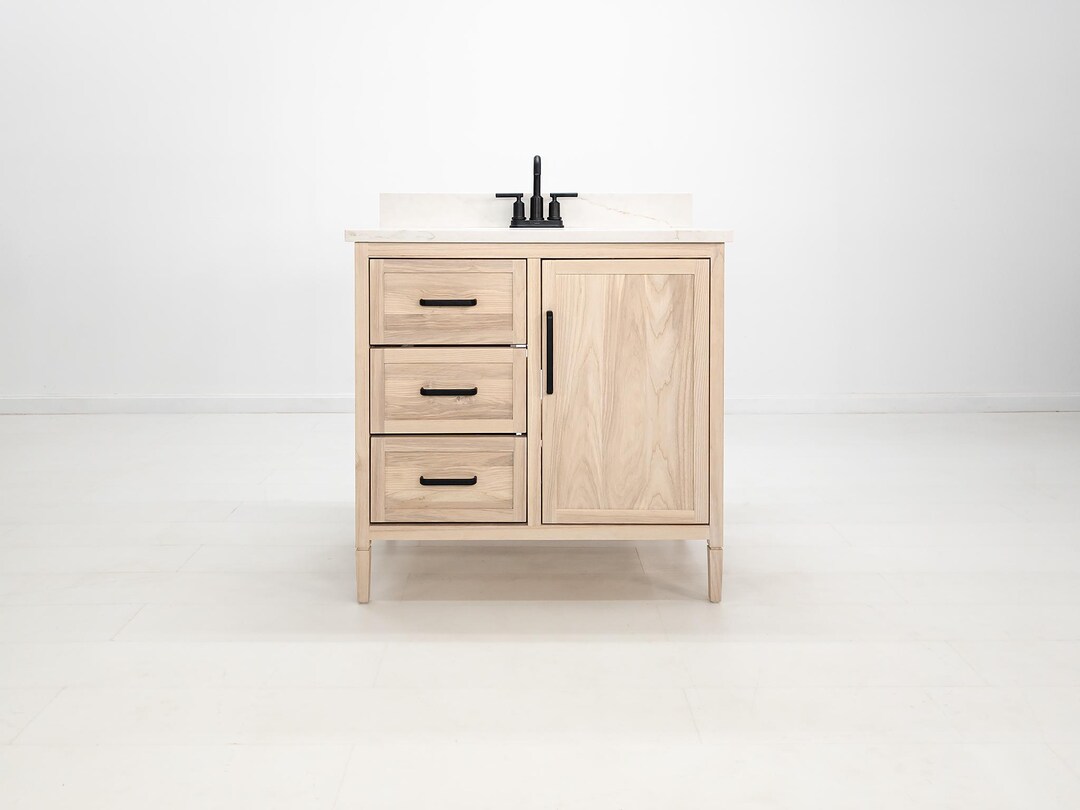 Custom Ash Bathroom Vanity – Dual Storage Design, Soft-close Drawers ...