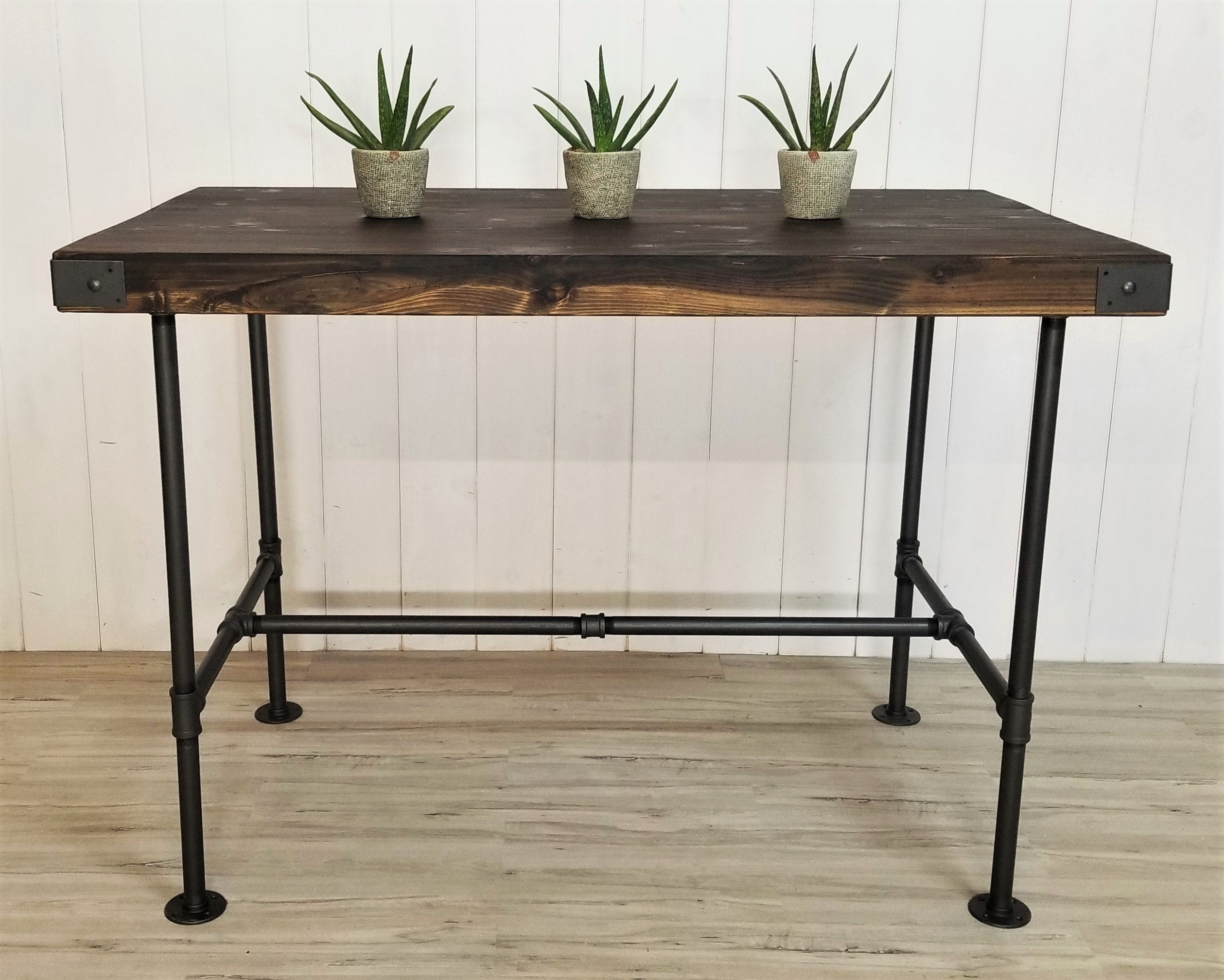SALE Rustic Industrial Bar Height Table Wood & Steel Pipe Pub | Etsy SALE Rustic Industrial Bar Height Table Wood & Steel Pipe Pub | Etsy