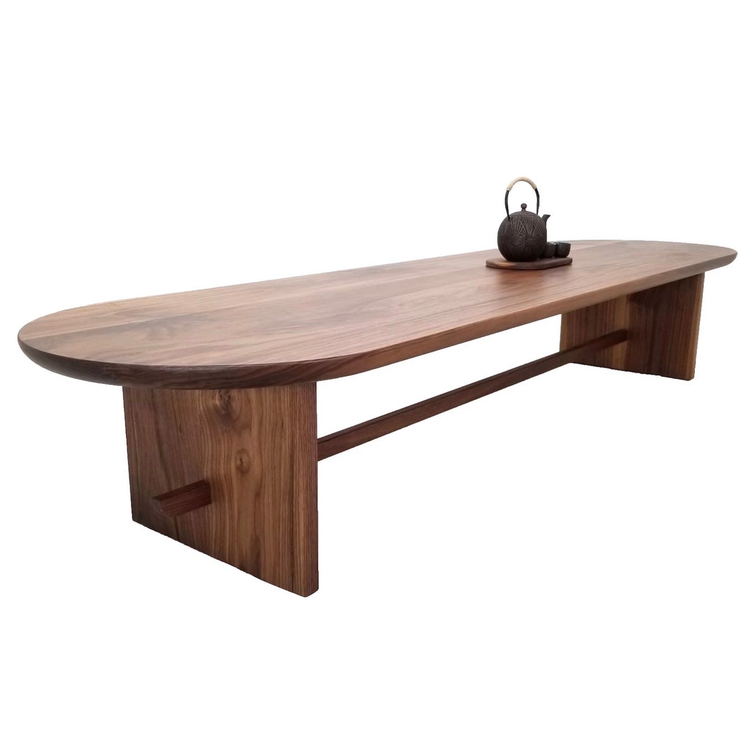Custom MIRA Coffee Table Custom Trestle Base, Capsule-shape Top ...