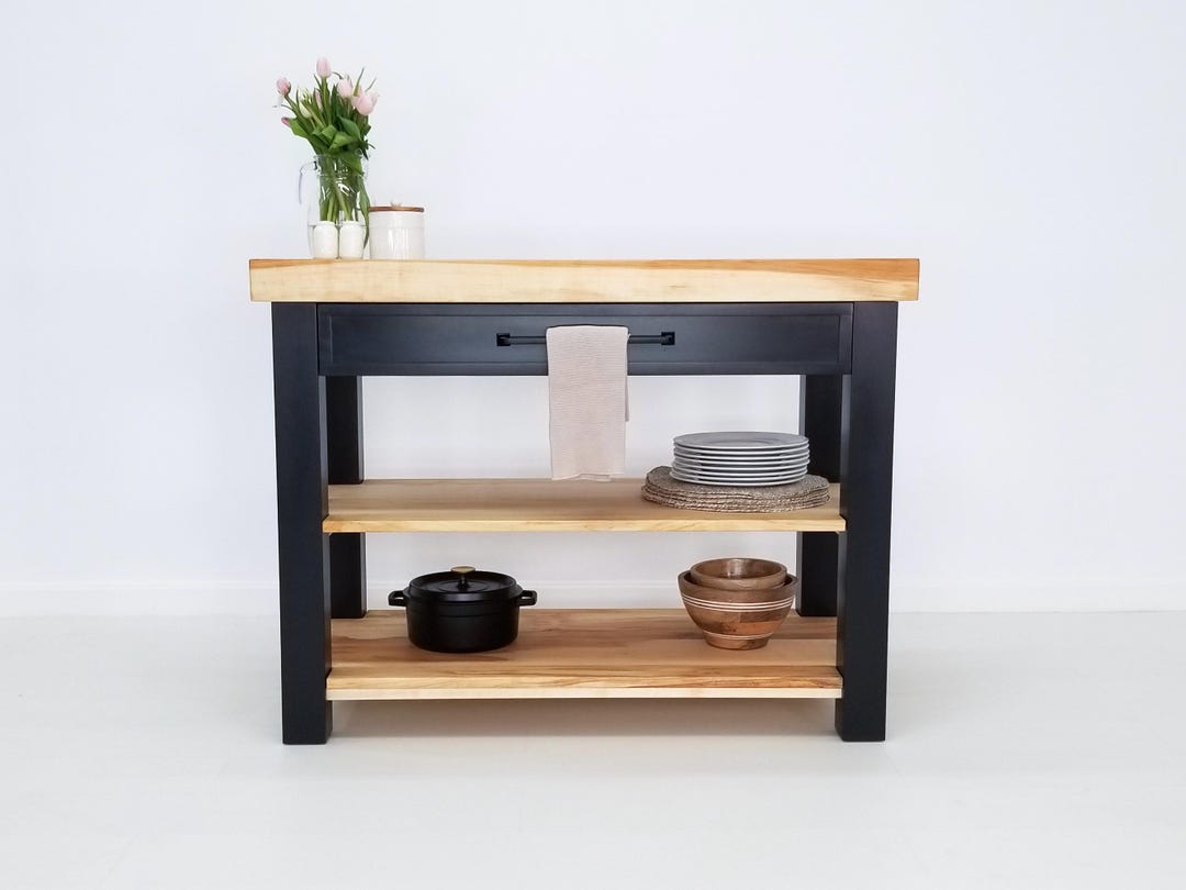 Custom CHEF Butcher Block Island or Cart Solid Maple Kitchen Island ...