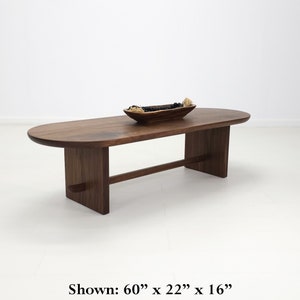 Custom MIRA Coffee Table Trestle Base, Capsule-shaped Top Stylish ...