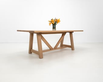 White Oak Trestle Table - Etsy