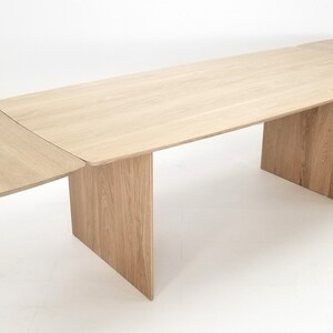 Crafted Dining Table JENI Table Extensions, White Oak, Bowed Top ...