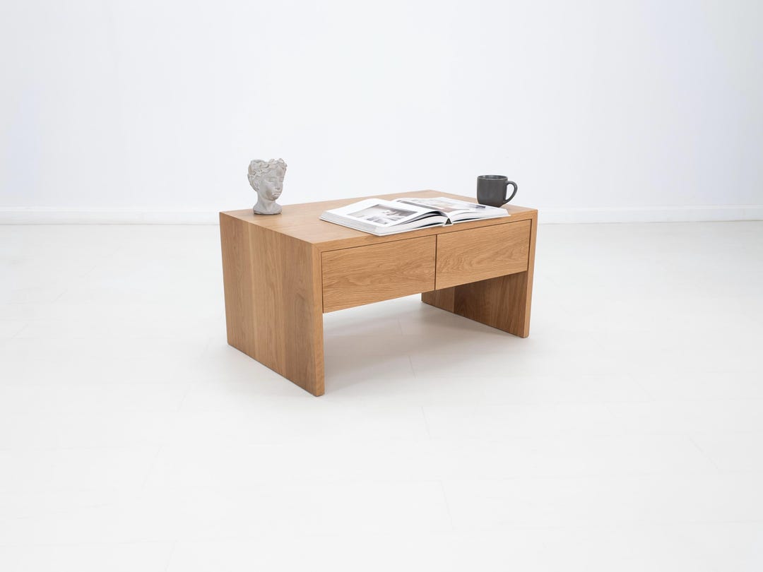 Custom DREW Coffee Table Handcrafted White Oak, Continuous Grain, Extra ...