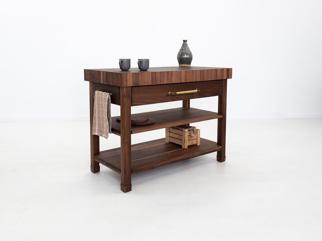 WALT Butcher Block Island – End-grain Walnut Prep Station, Custom ...