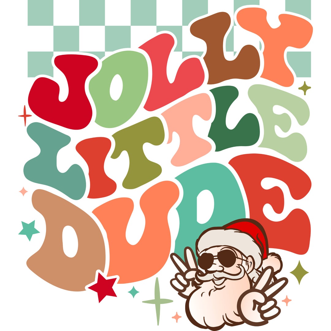 Jolly Little Dude Retro Santa DTF Transfer - Etsy